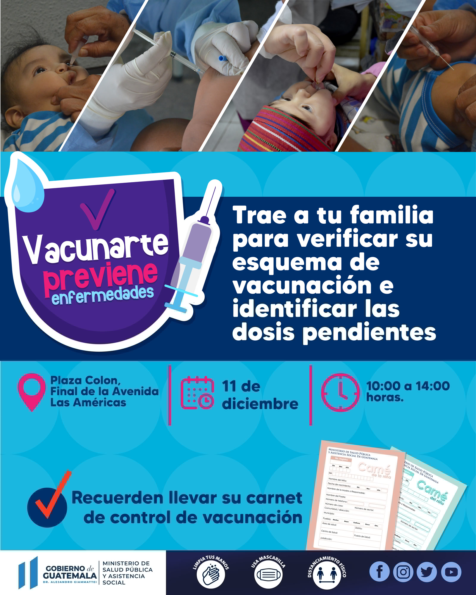 Ministerio de Salud Pública on Twitter: "#MSPAS | Este domingo 11 de diciembre trae a tu familia ...