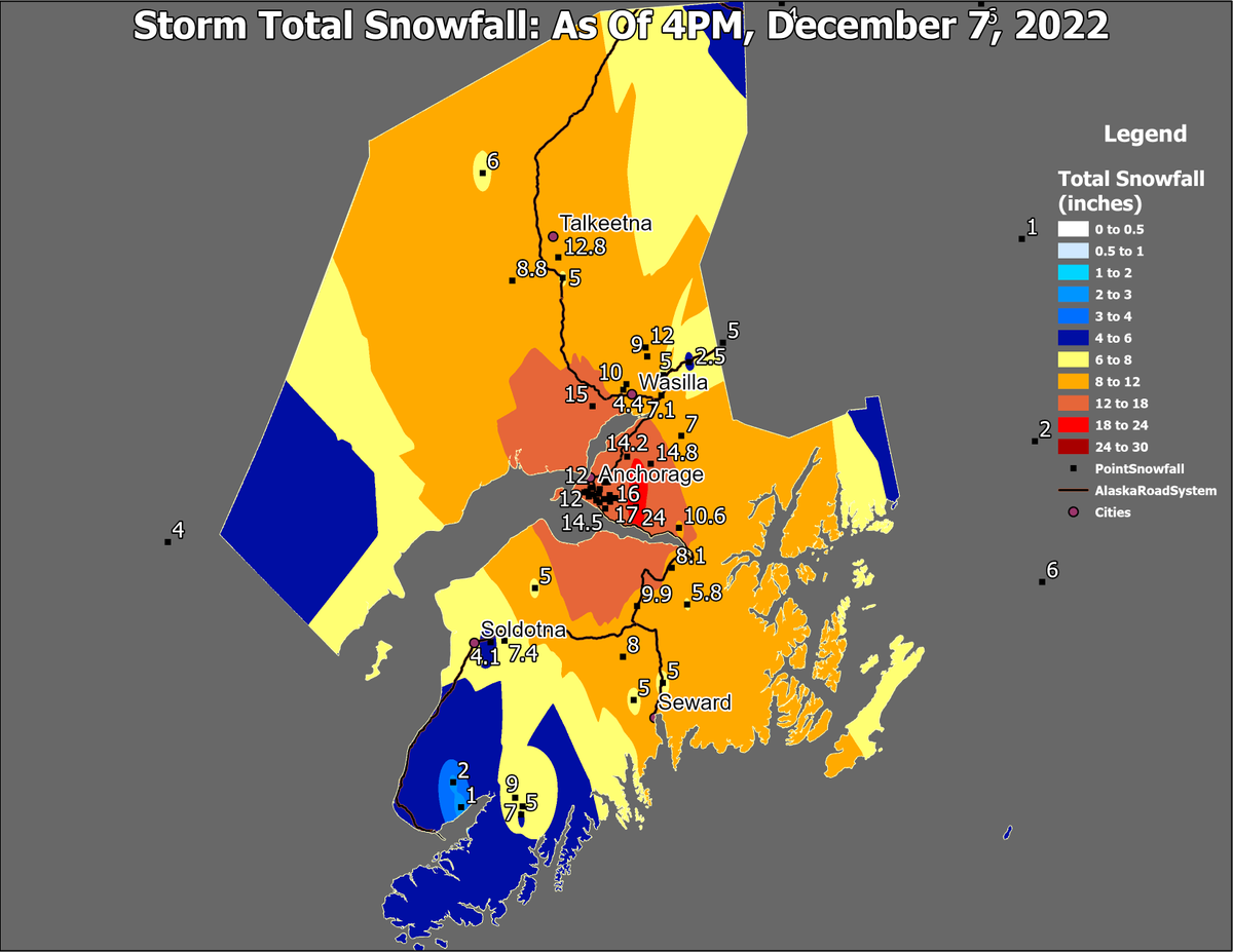 Nws Anchorage On Twitter Check Out These Impressive Snowfall Totals