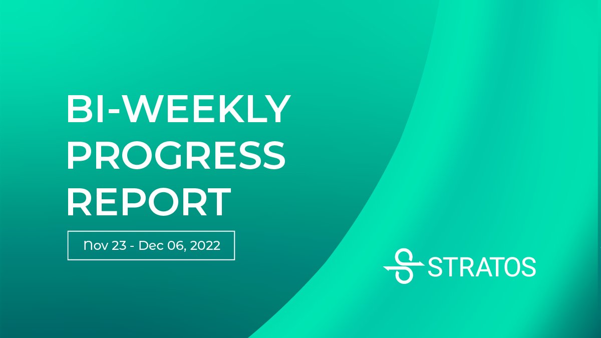 Stratos Network on Twitter: "🕒It’s #Stratos bi-weekly report o’clock! @Clairebearzh spoke at ...