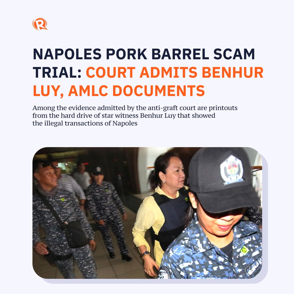 The anti-graft court admitted as evidence a joint-complaint affidavit ...