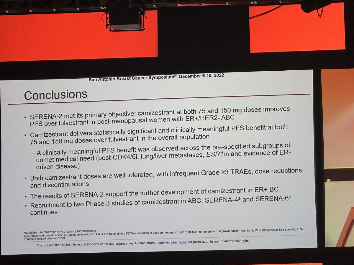 SABCS 2022: Camizestrant, a next generation oral SERD vs fulvestrant in ...