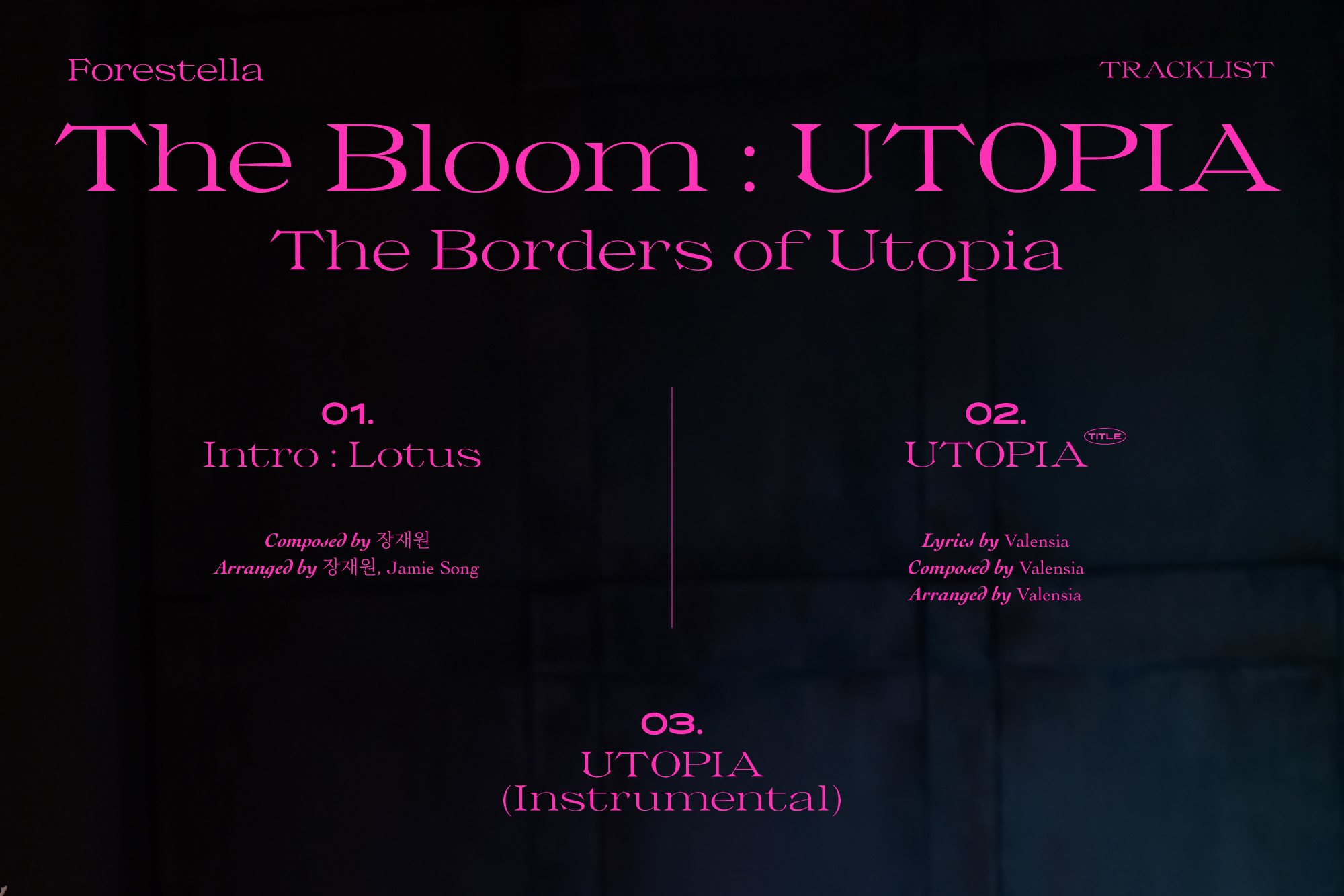 Forestella on Twitter: "[#FORESTELLA_COMEBACK] 1st Single Album [The Bloom : UTOPIA] The Borders ...