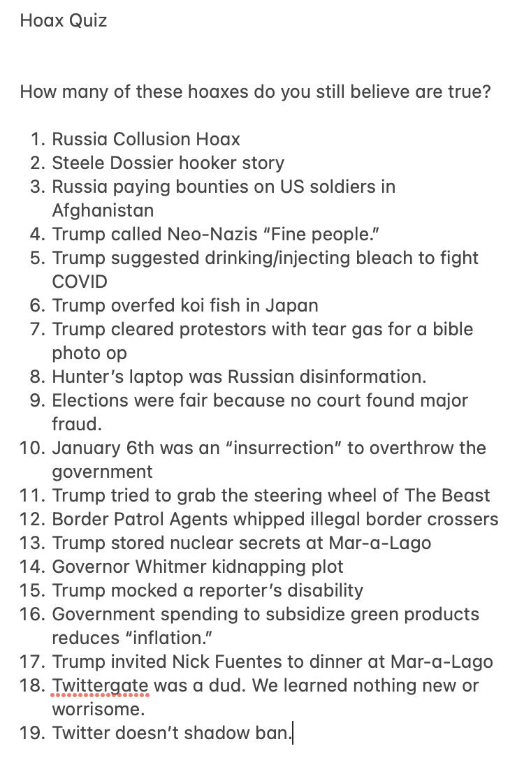 Hoax quiz is now updated and has grown to 19 hoaxes. | Political Talk
