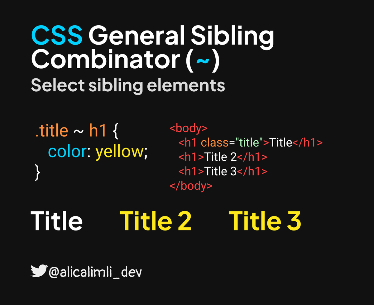 Ali 🎯 On Twitter Css Selecting Sibling Elements 👇