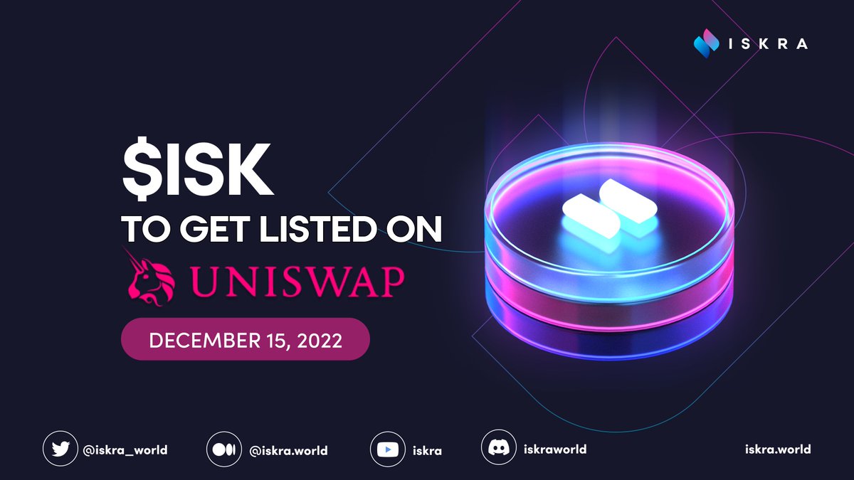 Iskra on Twitter: "Great news! 🥳 We're excited to share that $ISK will be available on @Uniswap ...