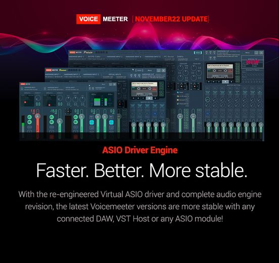 VB-Audio Software on Twitter: "The new ASIO Driver Engine in VoiceMeeter is here! Faster, better ...