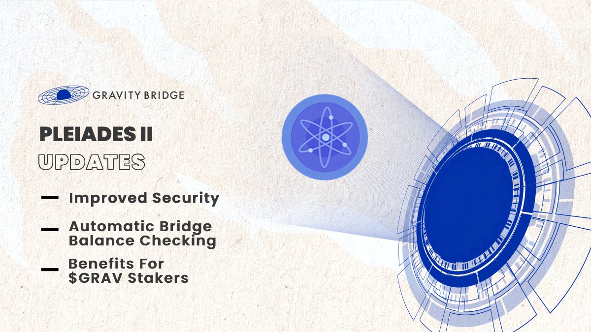 Gravity Bridge on Twitter: "1/ Upgrade unlocked Pleiades II is coming to Gravity Bridge, and ...
