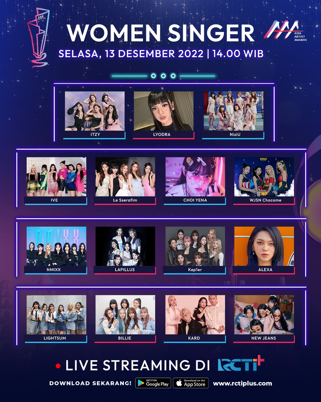 RCTI+ on Twitter: "Nantikan penampilan mereka di 2022 Asia Artist Awards in Japan Selasa, 13 ...