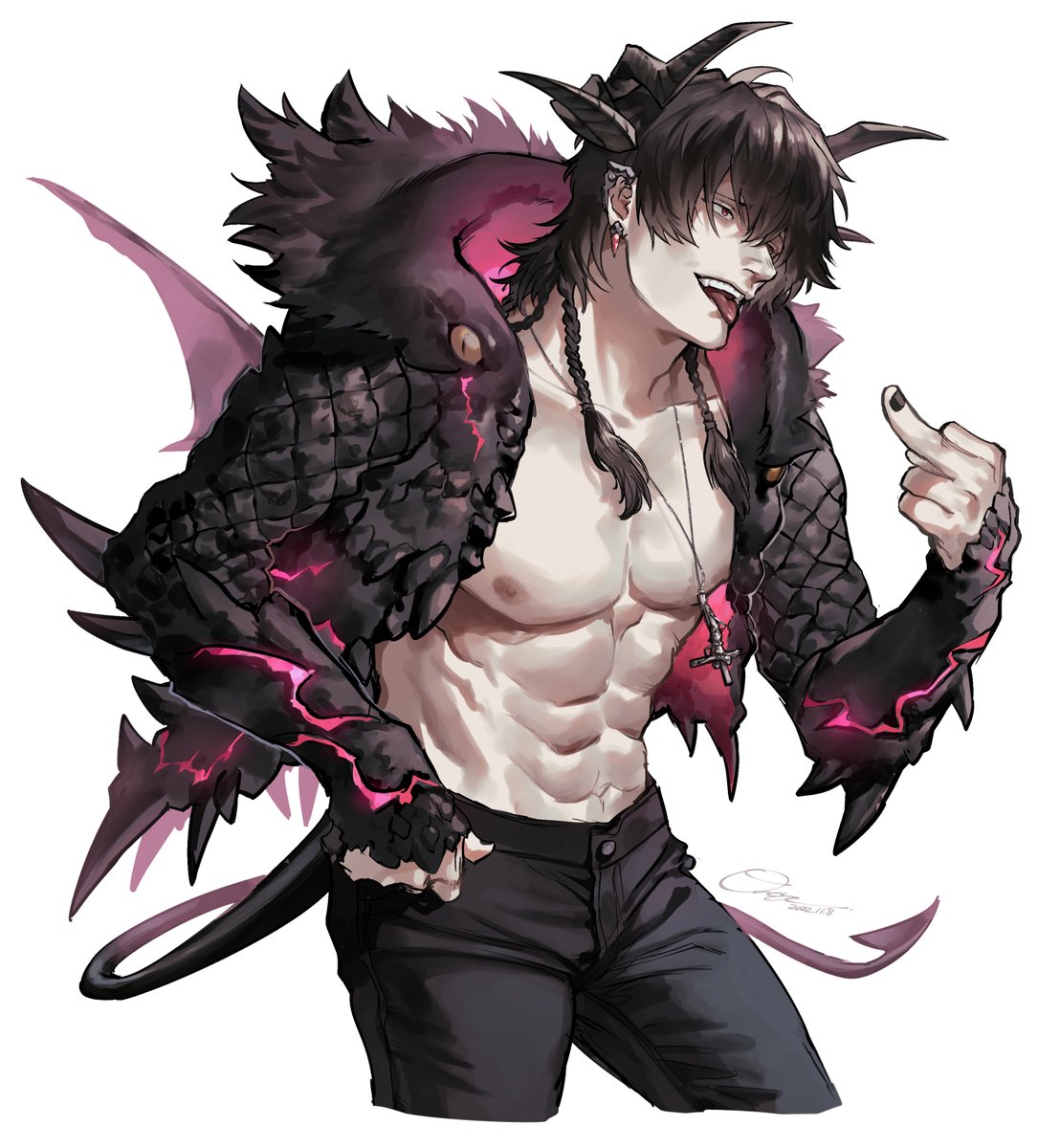 斧田藤也 On Twitter 創作キャラ紹介 アルシュアゼル 七つの大罪【傲慢】を司る悪魔。傍若無人で人を小馬鹿にするような口調で話す