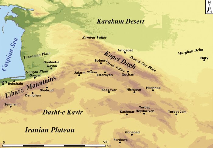 More samples from Golestan (around Gorgan on map below) show Indo ...