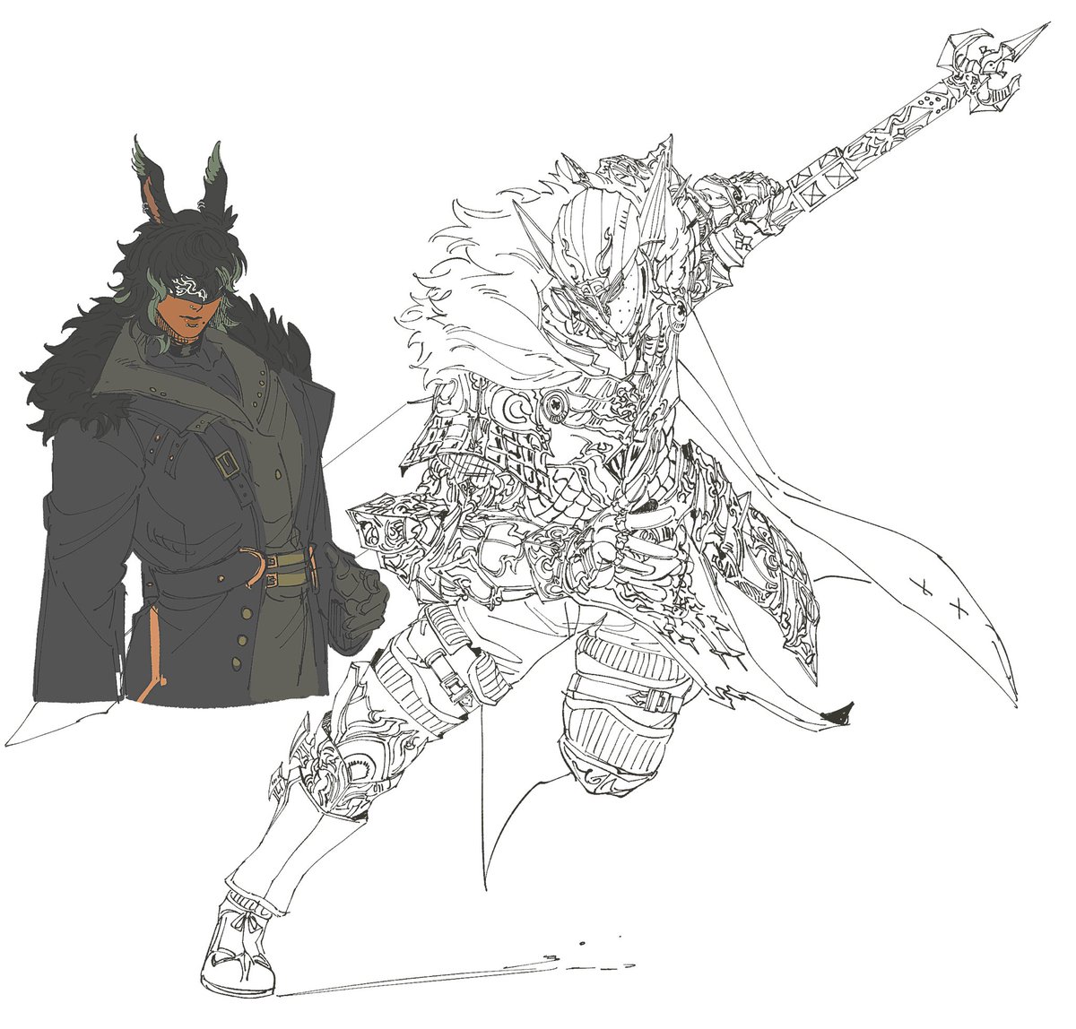 viera monochrome greyscale weapon rabbit ears animal ears holding ...