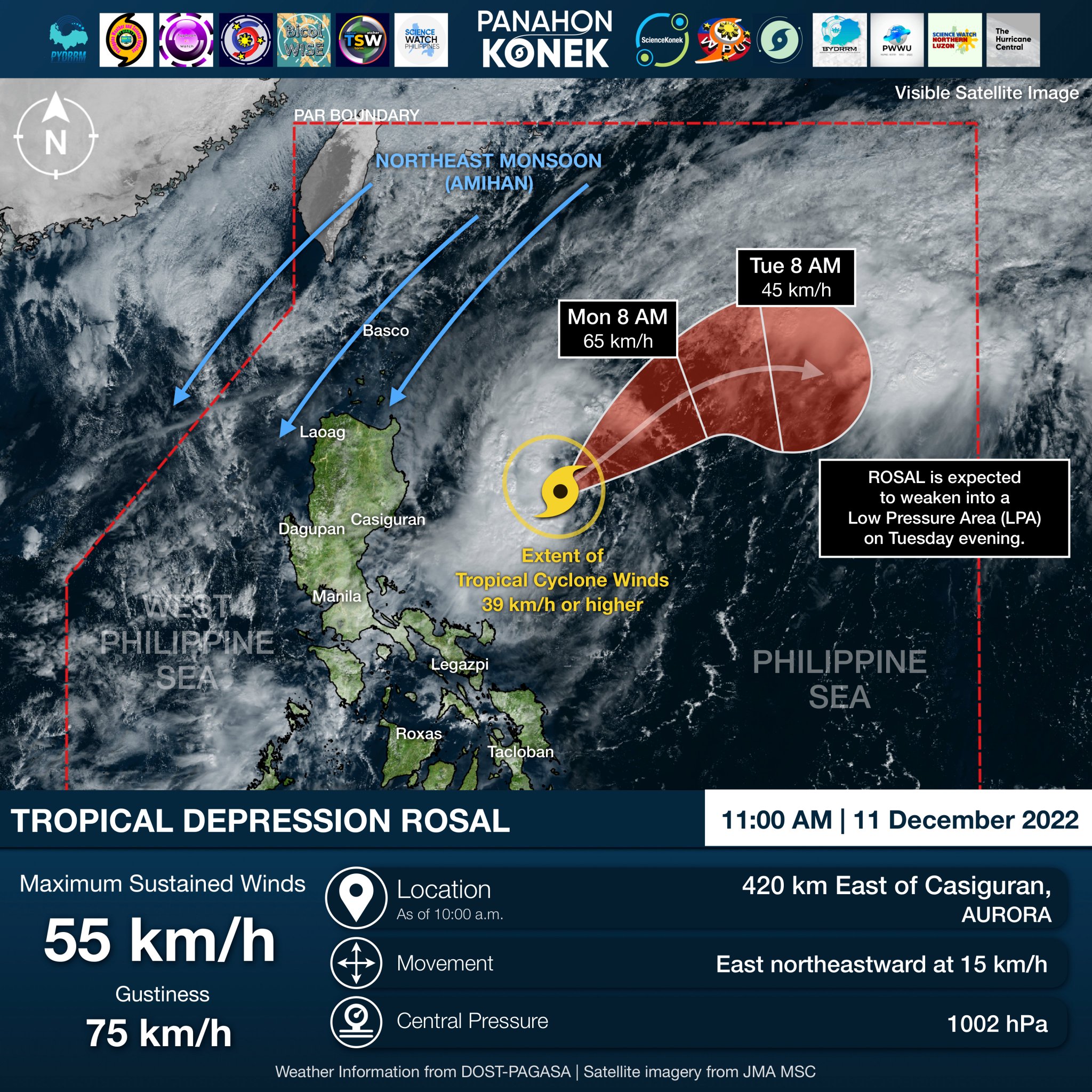 ScienceKonek on Twitter: "'ROSAL' SLIGHTLY INTENSIFIES, ALREADY MOVING AWAY⚠️ Posibleng ...