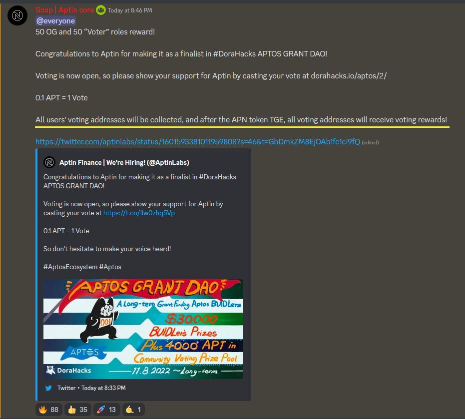Aptin Finance Potential Airdrop 🪂 + Confirmed reward for voters 💰 ...