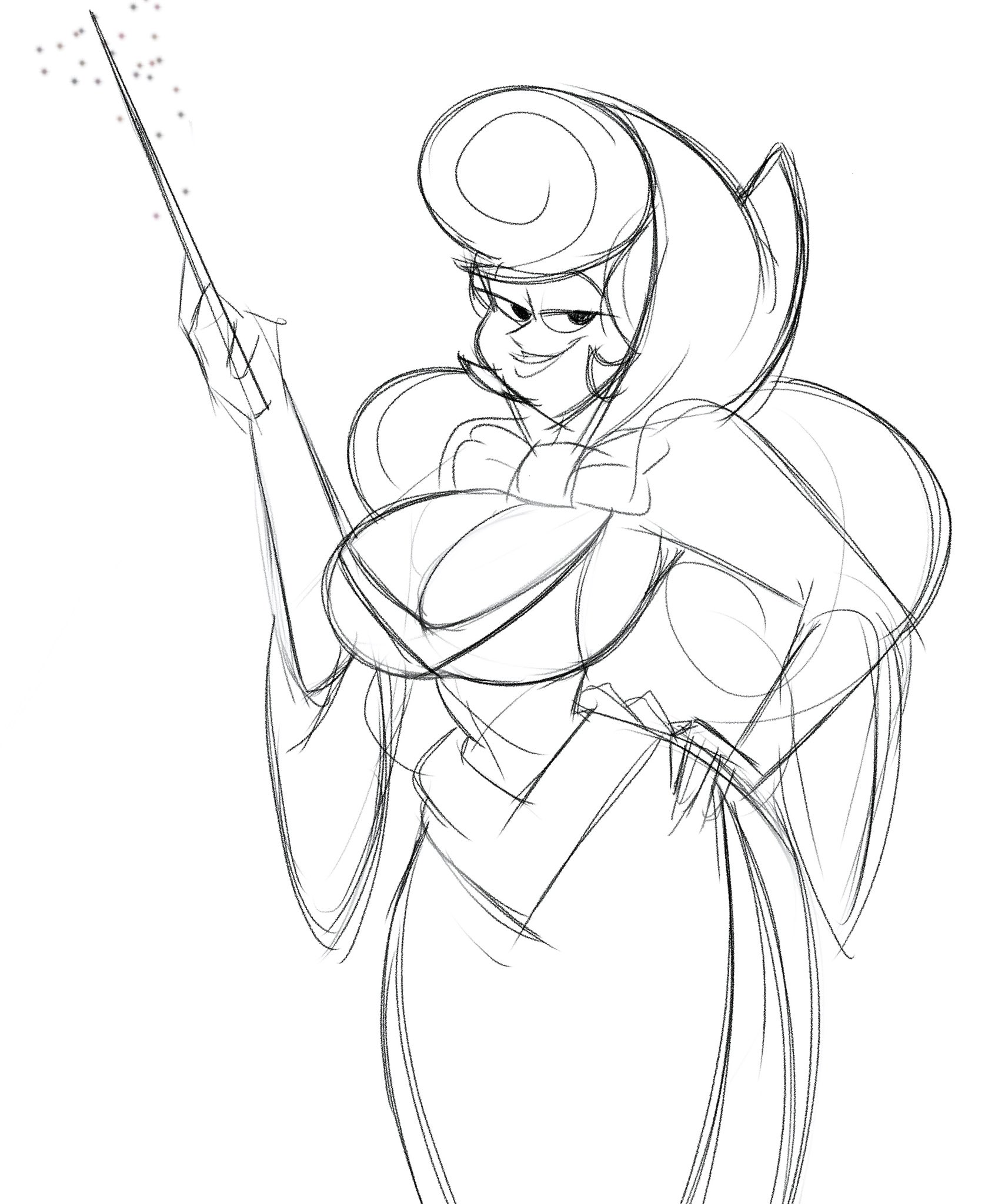 🎄AtomcKingBoo-lidays 🎄 🔞 (Commissions Open) on Twitter: "30 min sketch of the fairy godmother ...