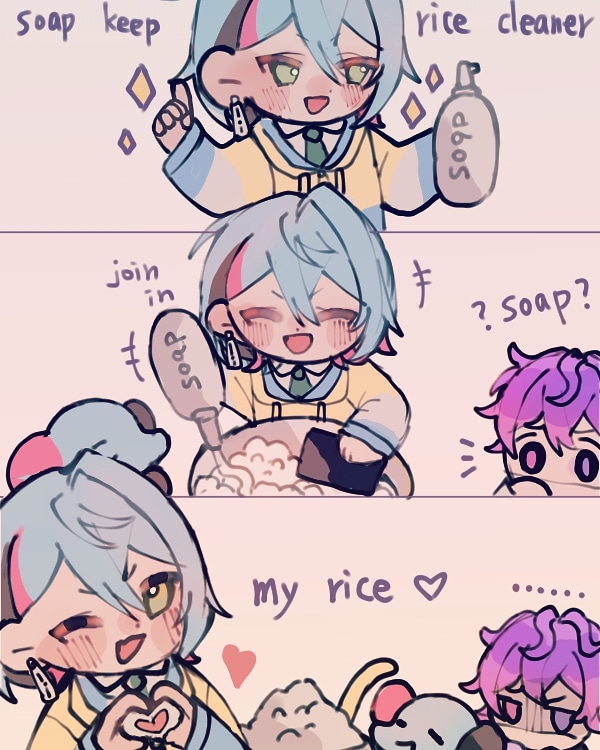 sance🌸(cwtk41 D2 E09 on Twitter: "a new way of washing rice🍚 #VioletAtelier #drawkyo https://t ...