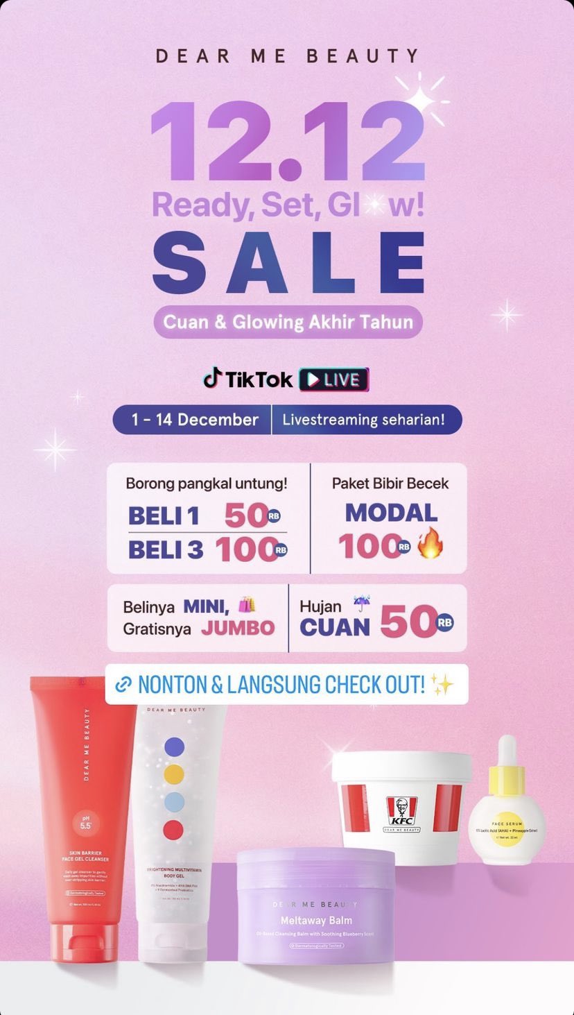BerburuSale - Base Diskon Kukka on Twitter: "Promo diskon Dear Me Beauty 12.12 Tiktok shop https ...