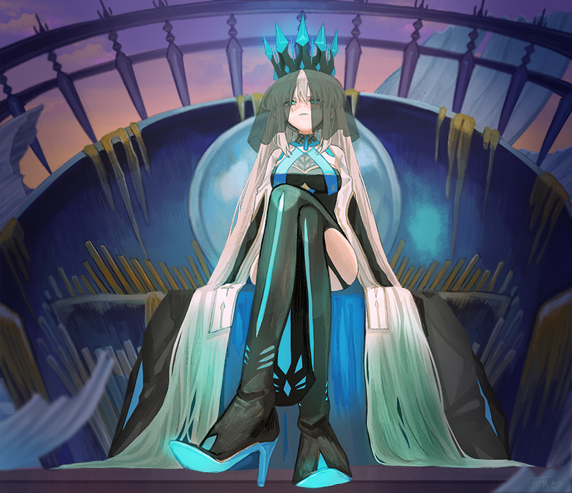 アルトリア・キャスター ,null ,アルトリア・ペンドラゴン ,モルガン(Fate) 「女王/救世主#FGO 」|天須きののイラスト