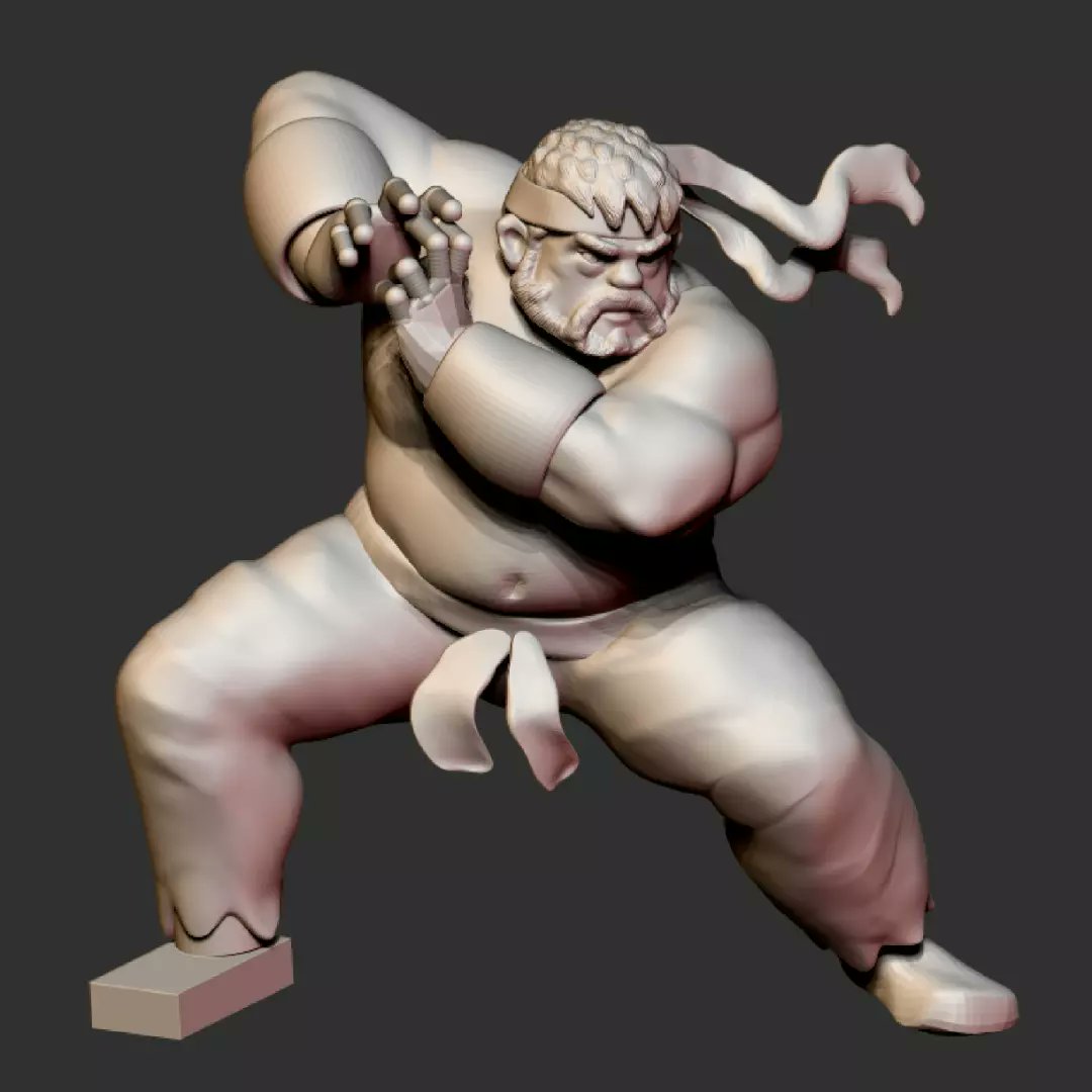 Bunchof fats on Twitter: "WIP 3D Sculpt - Ryu Pixel art style"