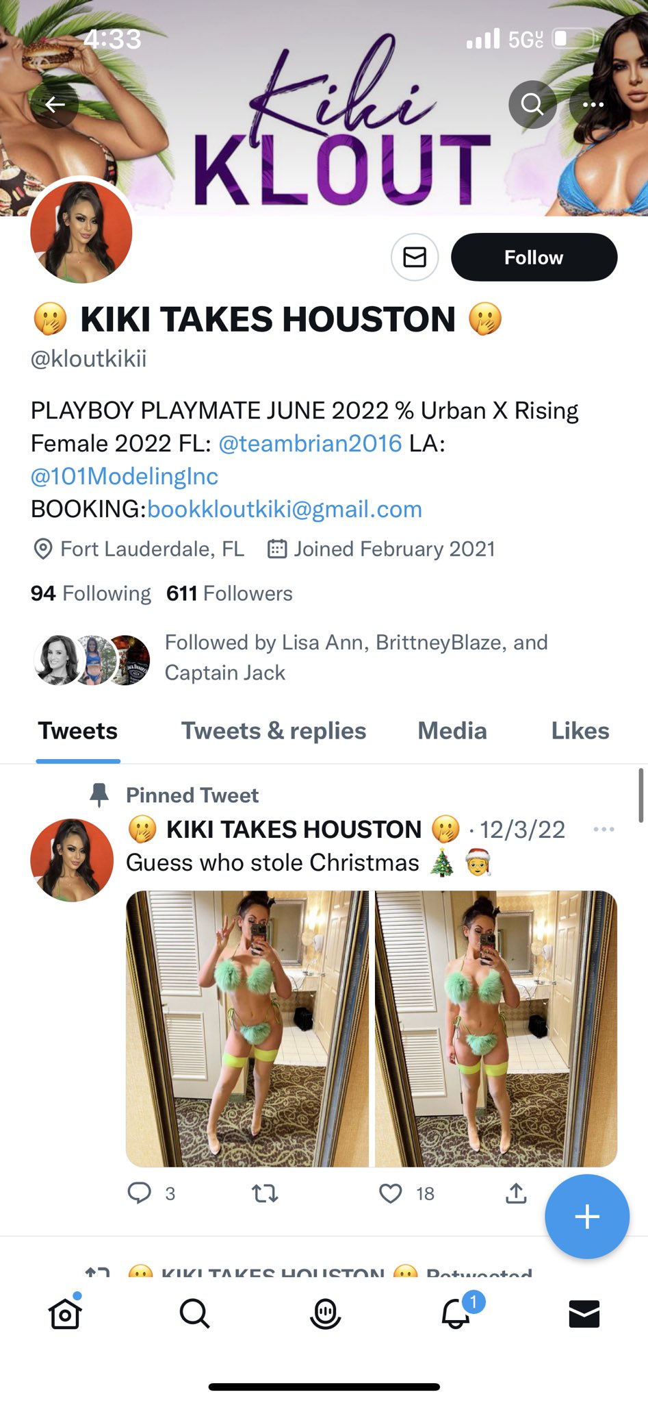 TW Pornstars - KiKi Klout. Twitter. This account is fake!!!!!!!!!!!!. 9:33 PM - 11 Dec 2022