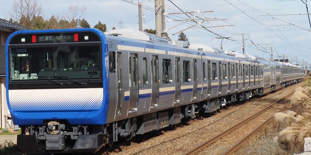 クロテツ007 on Twitter: "12月12日(月) E235系1000番台F-22編成 がJ-TREC新津を出場、新津～羽生田で試運転。羽生田駅付近で撮影。試6420Mは、新潟地区 ...