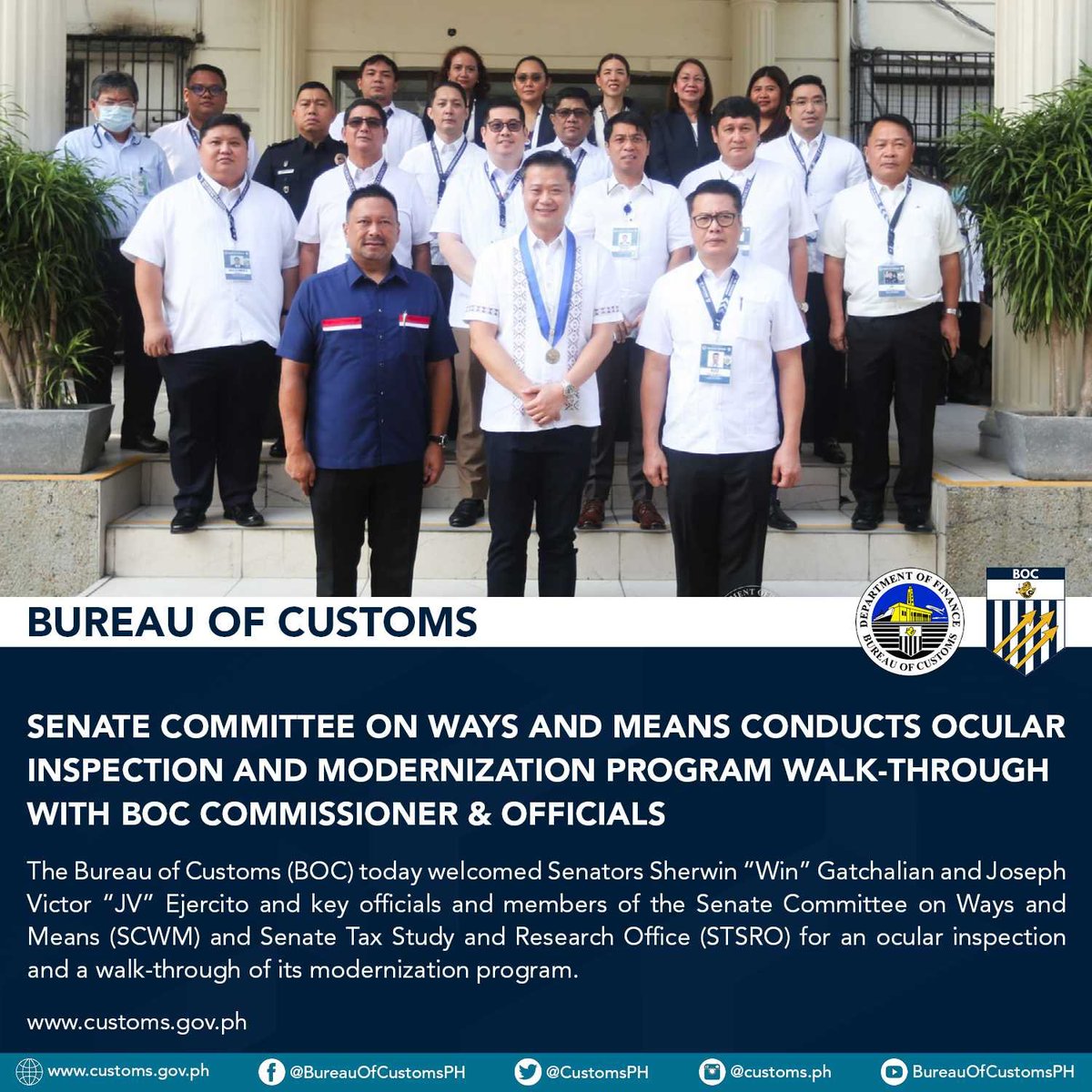 Bureau of Customs PH on Twitter: "SENATE COMMITTEE ON WAYS AND MEANS CONDUCTS OCULAR INSPECTION ...