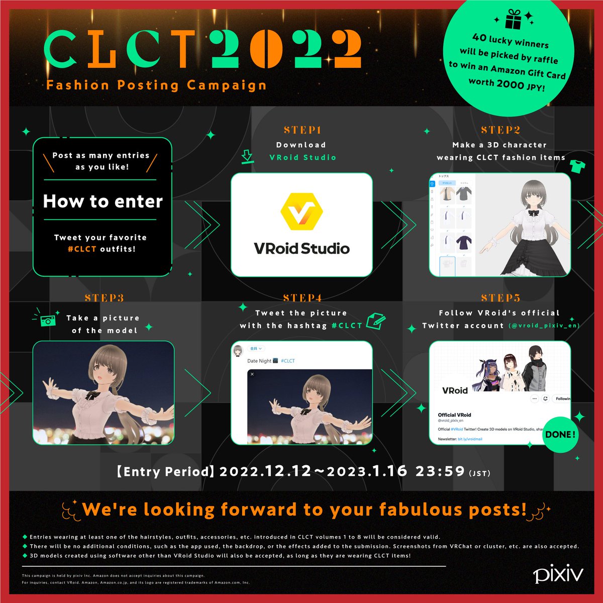 Official VRoid on Twitter: "[How to Enter, in 5 Steps 📸】 ① Download #VRoid Studio ② Create a ...