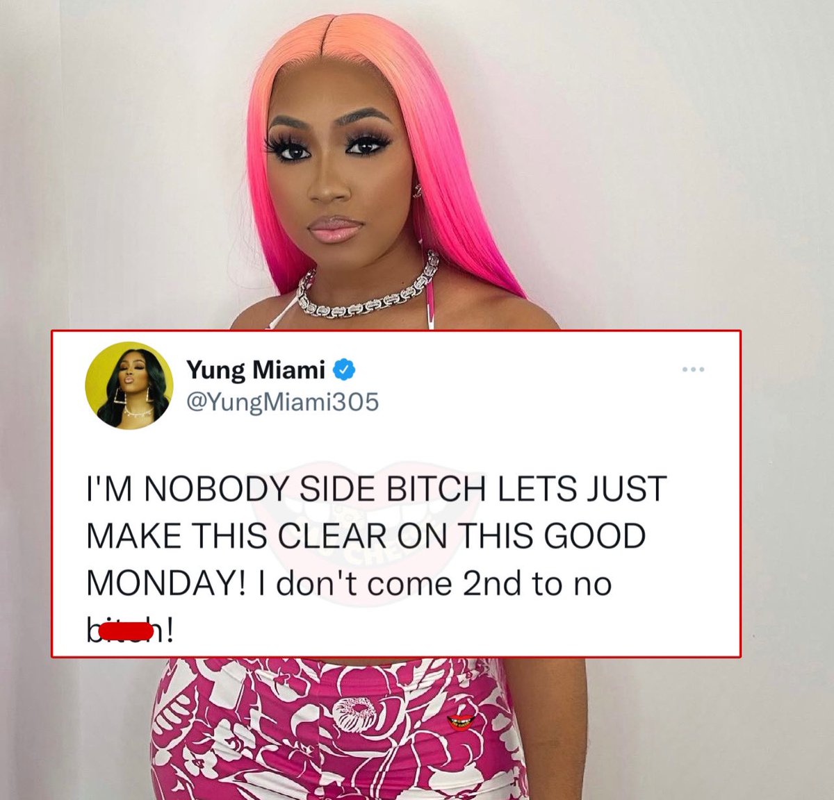 Say Cheese ππ§ On Twitter Yung Miami Reacts To Being Called A Side