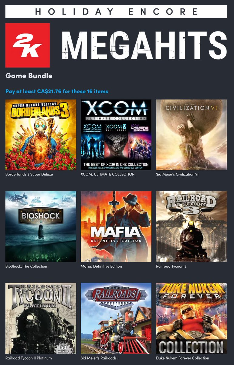 Lbabinz 🇨🇦 on Twitter: "Humble Holiday Encore 2K Megahits Game Bundle https://bit.ly/3iYRTWN #ad"