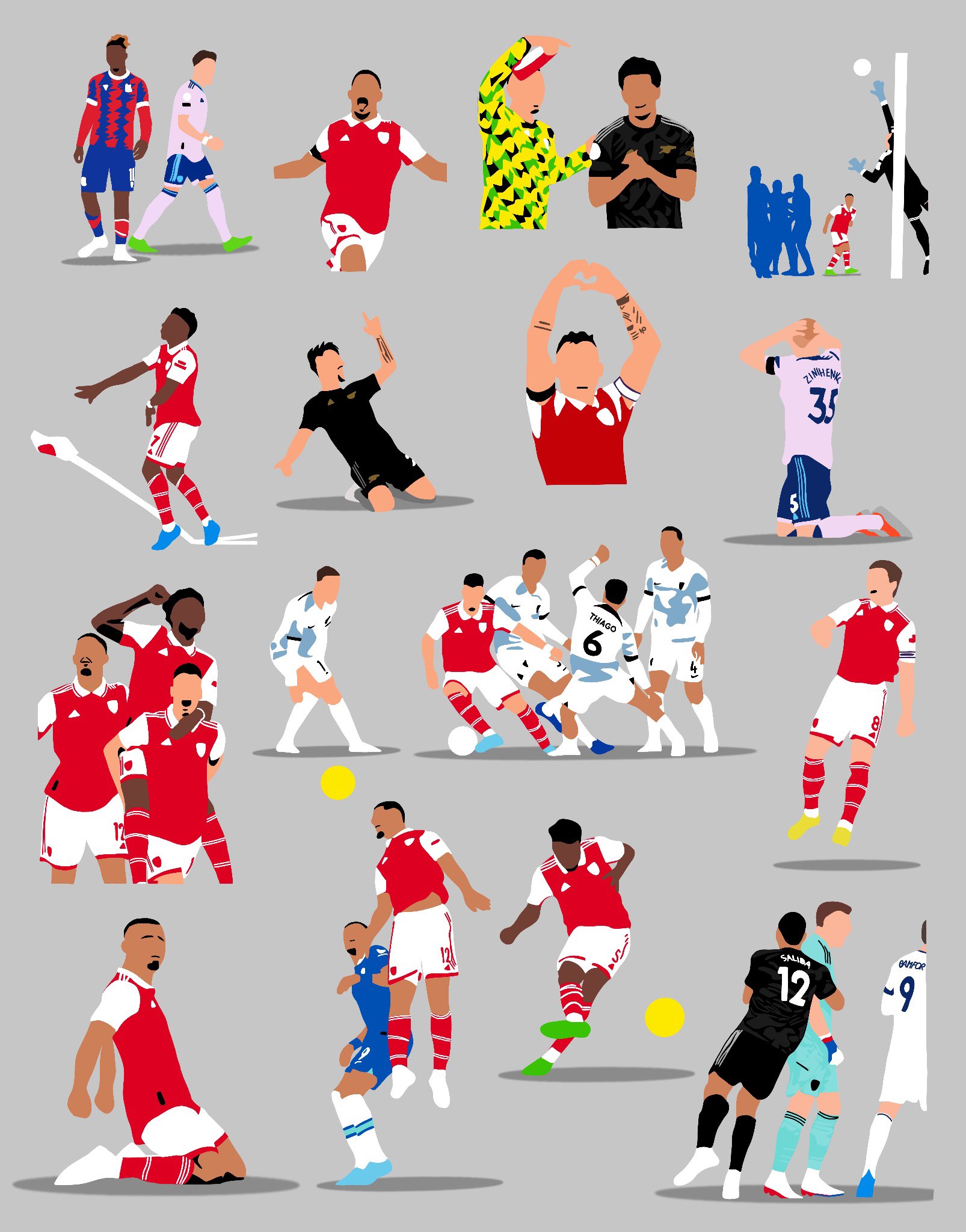 KAZU on Twitter: "アーセナルが帰ってくるまであと1日という事でおさらいも兼ねて前半戦で個人的に印象に残ったシーンを図鑑っぽく描きました！ https://t.co ...