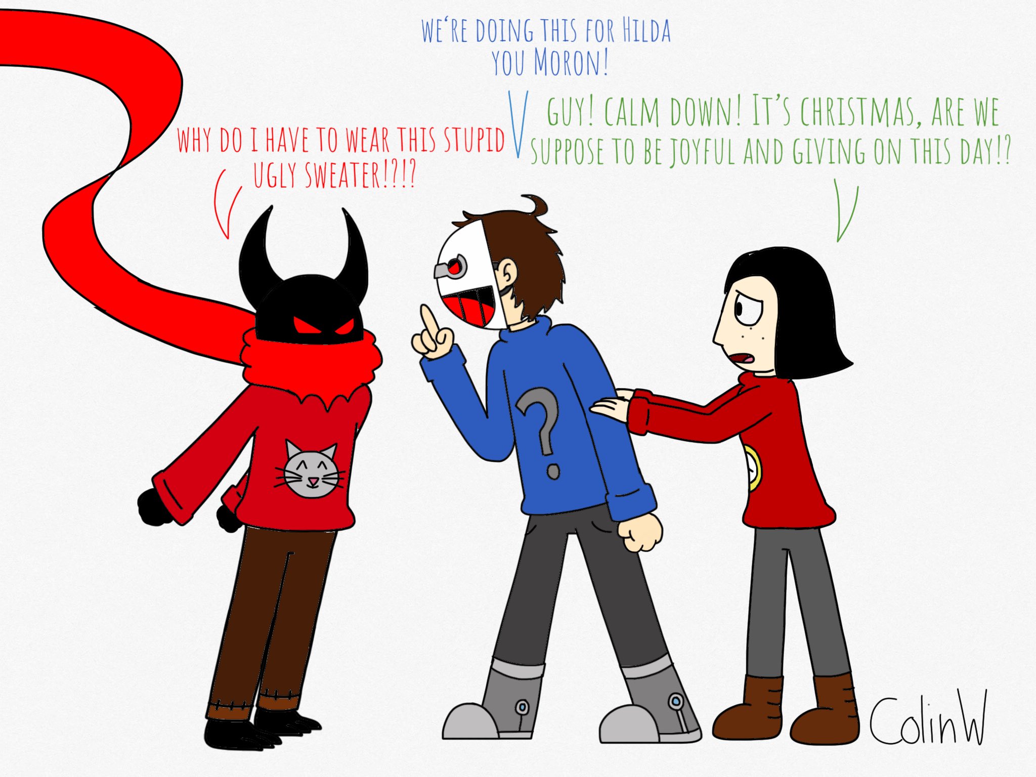 Colin W on Twitter: "My Hilda OC’s argue about the sweaters (4/4) #hildafanart #Hilda #hildaoc ...