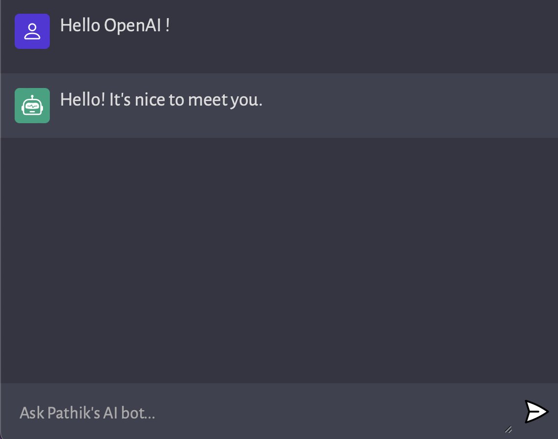 Pathik Shah ↗️ on Twitter: "https://t.co/FMnjNN9kjt ChatGPT clone deployed !! 🤩 https://t.co ...