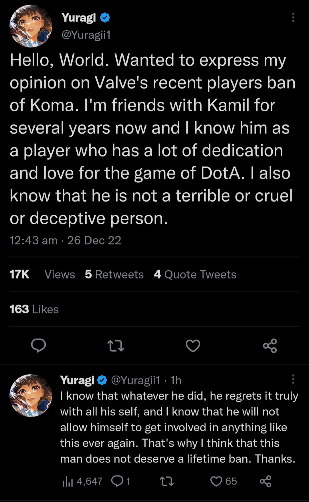 Reddit Dota 2 on Twitter: ".@Yuragii1 on the Koma ban - /u/appakkimba https://t.co/EuIos0uIhN ...