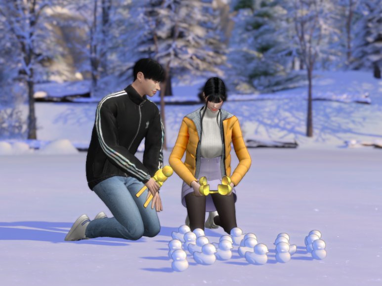 Simna Sims 🇰🇷 on Twitter: "Update - Snowball duck maker set / 심즈 4 눈오리 아이템+포즈 세트 Composed of CAS ...