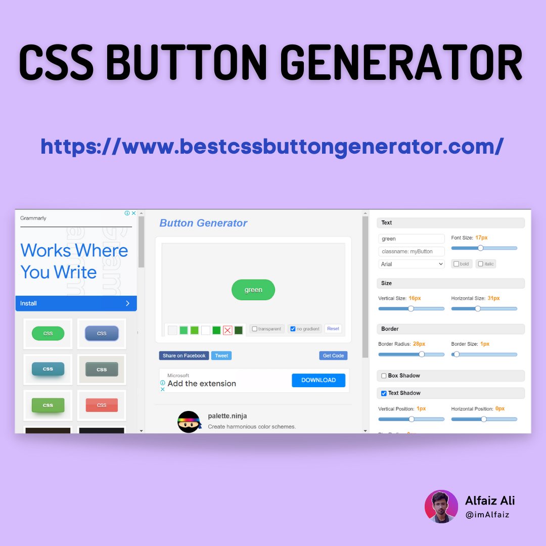5 Best CSS Generators for Frontend Developers 🎨 A Thread 🧵👇 - Thread from Alfaiz Ali @heyAlfaiz ...