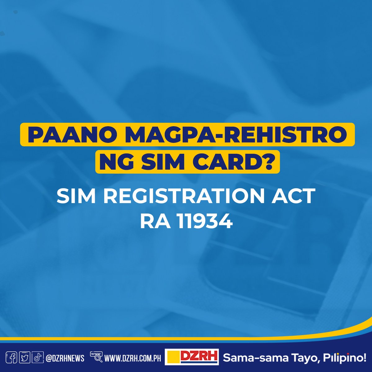 DZRH NEWS on Twitter: "LOOK: Umpisa na ngayon ng SIM Registration. Paano nga ba i-rehistro ang ...