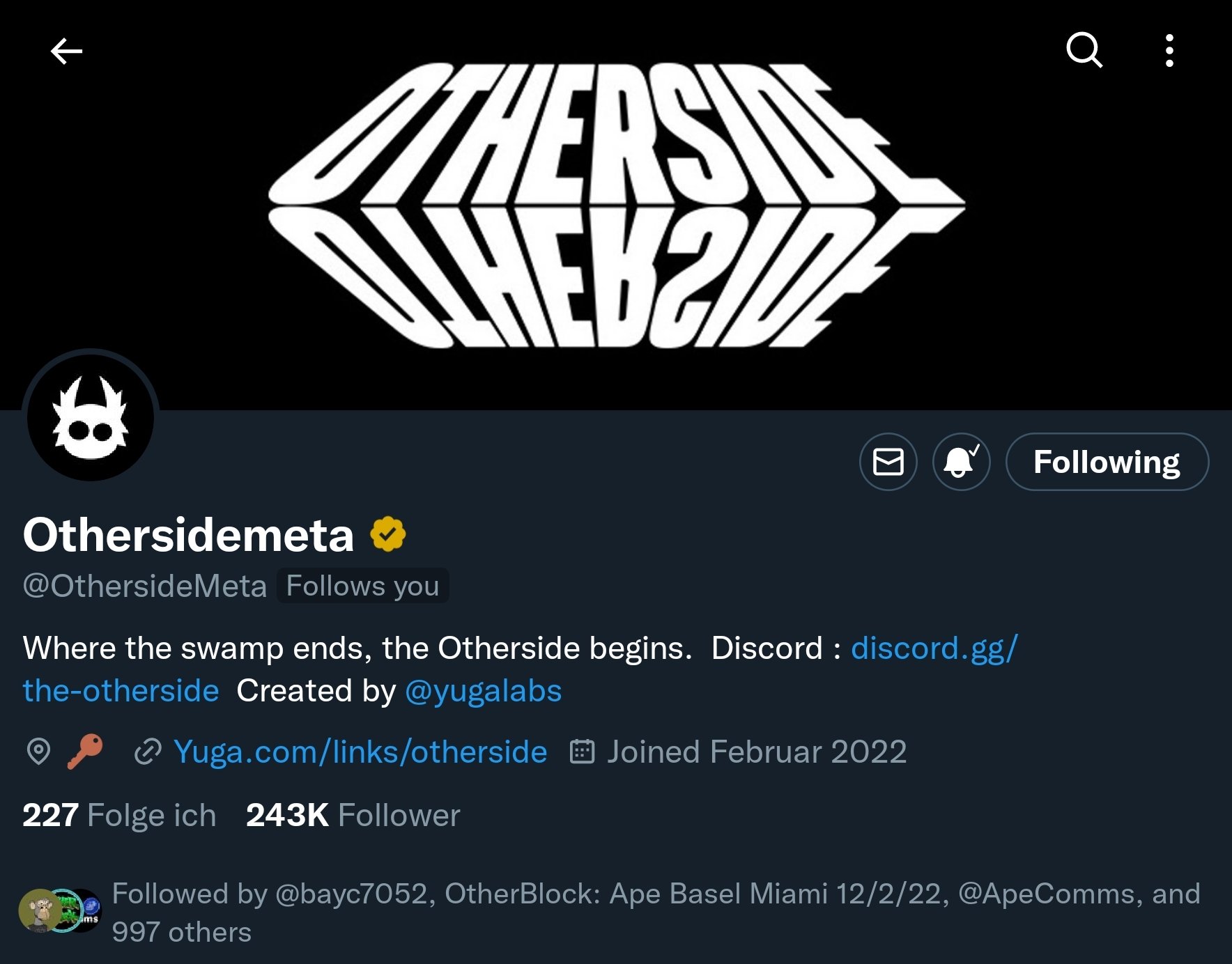 allo.eth on Twitter: "Breaking through to the @OthersideMeta 👀 Thanks for the follow back Curtis ...