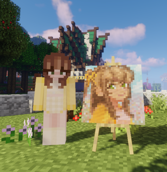 KU_KON on Twitter: "Painted myself & friends in Minecraft with the Joy of Painting mod 😁"