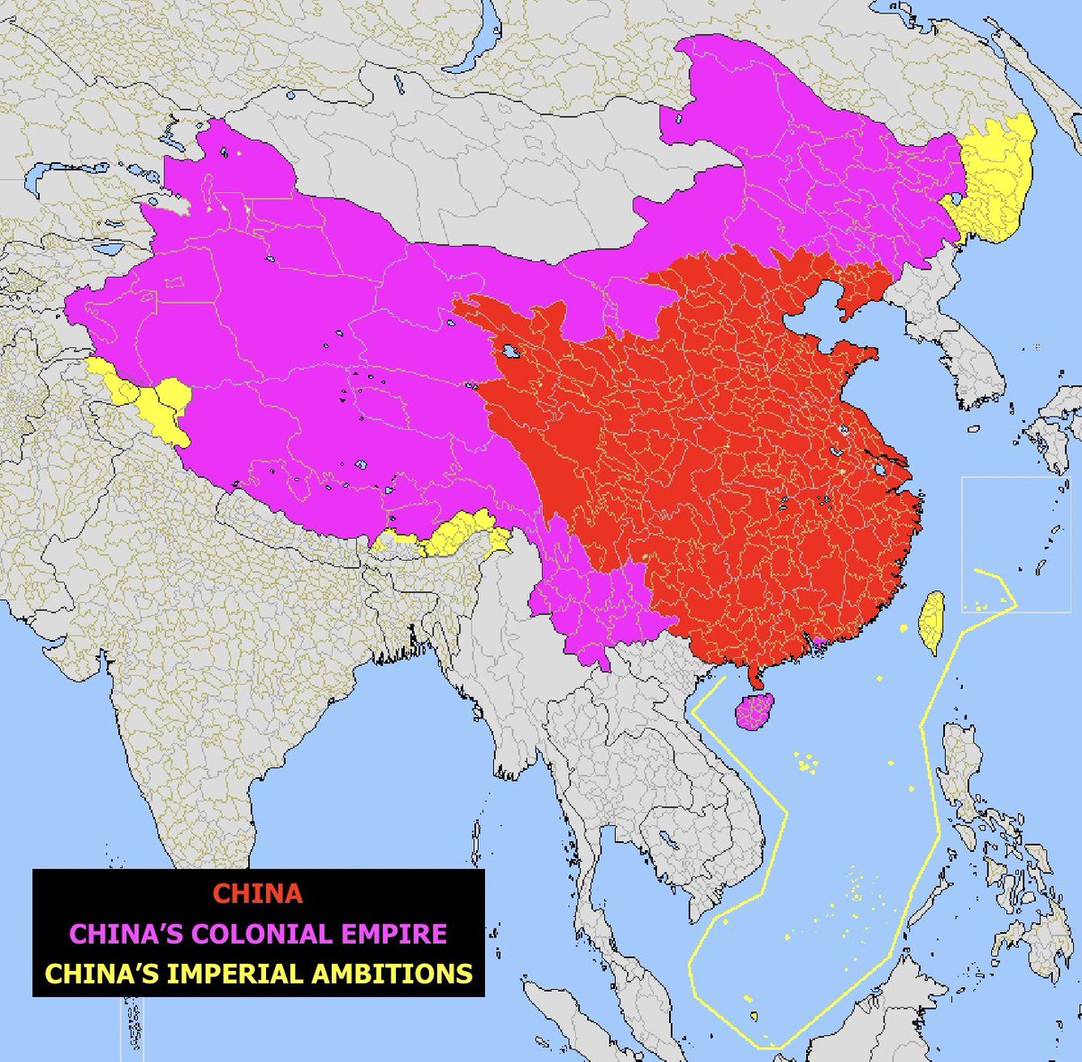 Arthur Eckart on Twitter: "RT @chineseciv: Map of Chinese imperialism ...