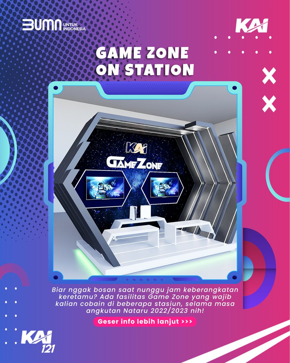 Kereta Api Indonesia on Twitter: "Anti Bosan-Bosan Club! Ada Fasilitas Game Zone di Stasiun KA ...