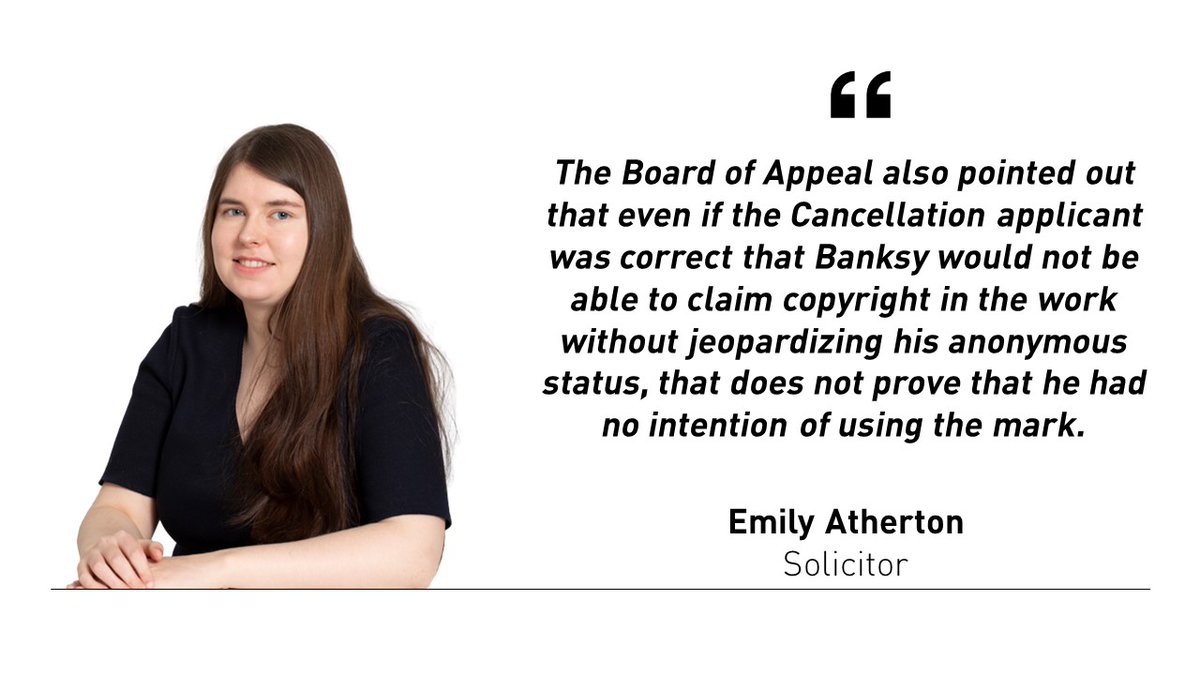 EIP on Twitter: "Emily Atherton explores the issues regarding Banksy’s claim to trade mark the ...