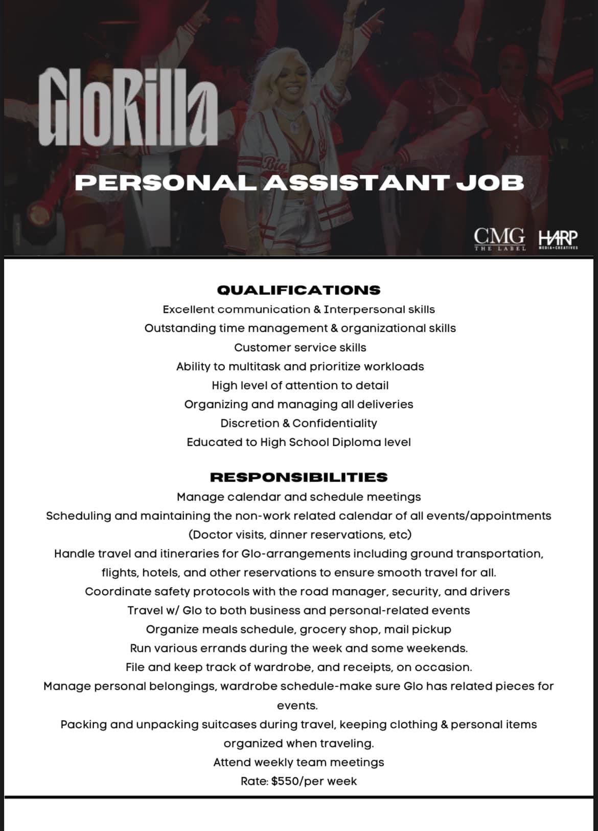 Personal Assistant Advertisement