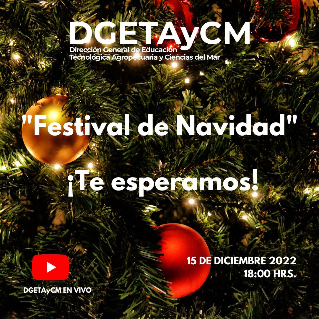 DGETAyCM on Twitter: "Los invitamos al 🪅 Festival de Navidad 2022 🎄, que se transmitirá en vivo ...