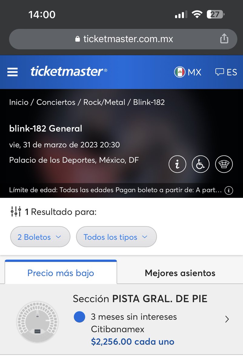 皿 on Twitter: "ATENCIÓN: 🚨 Se liberaron boletos en zona de Pista para Blink 182 🚨"