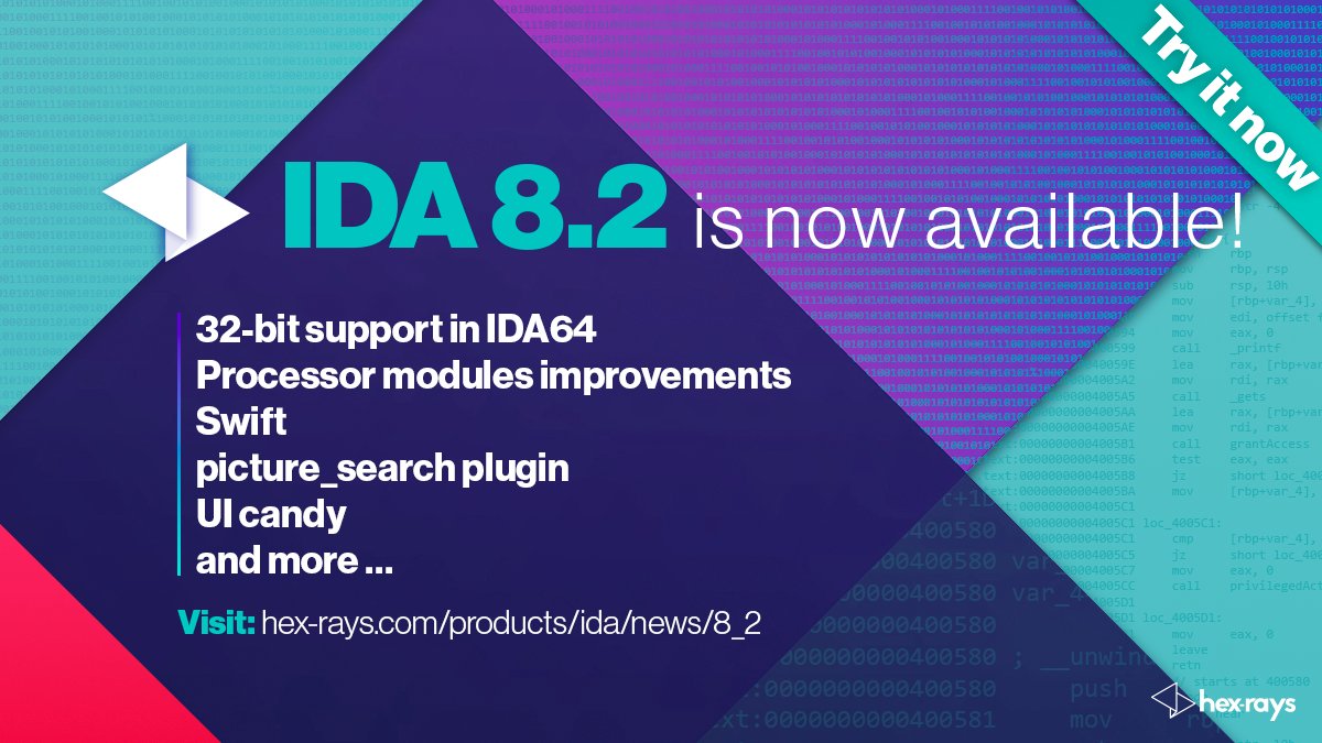 Hex-Rays SA on Twitter: "The wait is over! IDA 8.2 is now released, and it comprises some ...