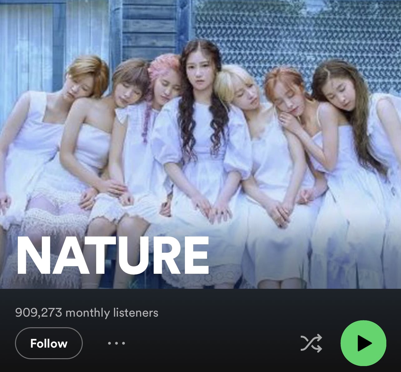 nugu promoter on Twitter: "NATURE has surpassed 900K monthly listeners on Spotify 🎉🎉🎉 https://t ...