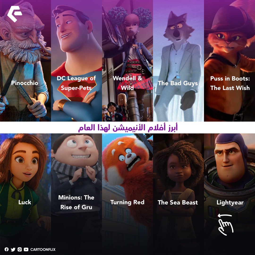 Cartoonflix on Twitter: "بعد اكتمال دفعة أفلام 2022 كم فيلمًا شاهدتموه وأي فيلم تتوقعون فوزه ...