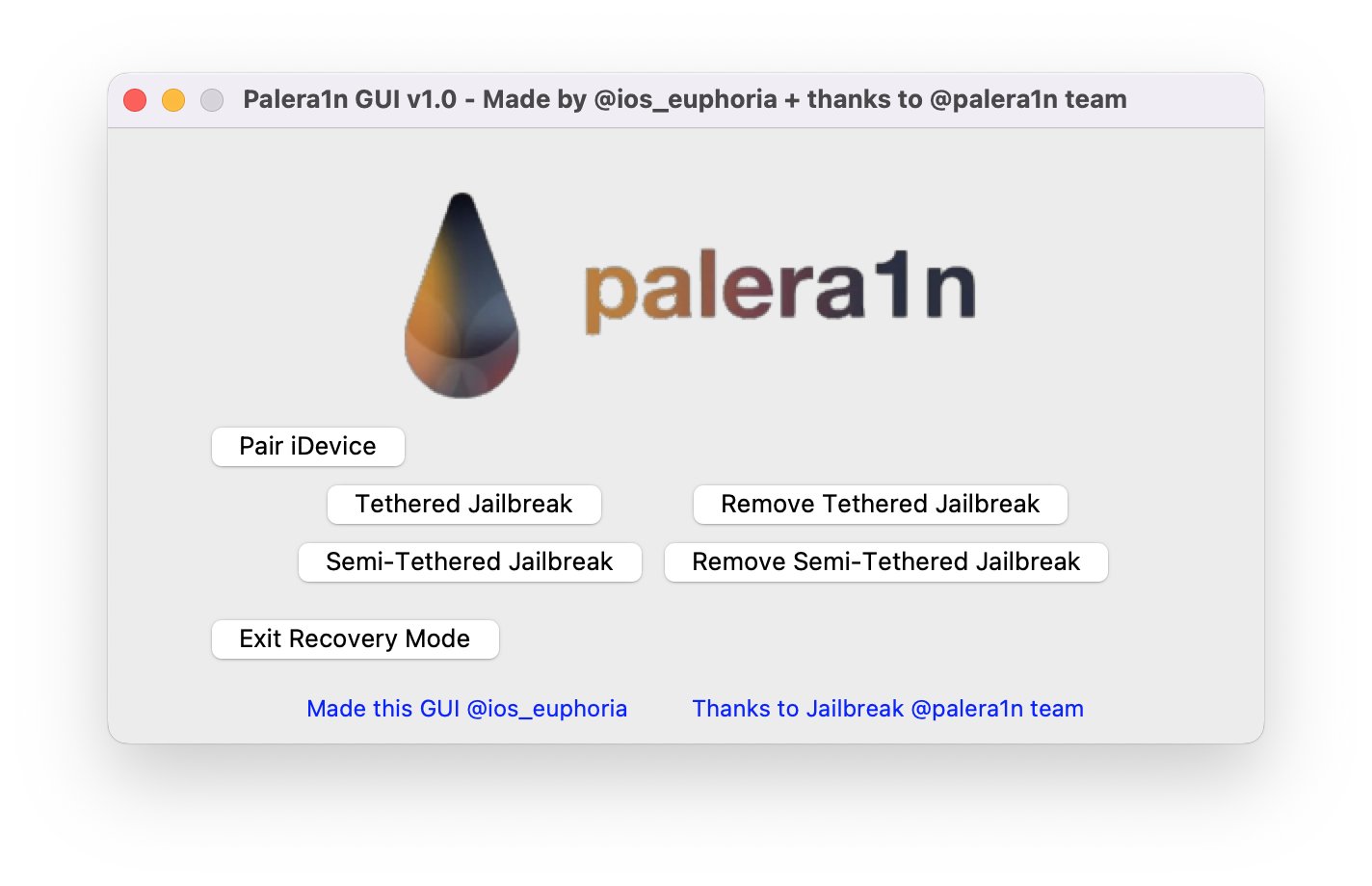 iFenix on Twitter: "Palera1n GUI | Released!! 🔥🔥 By - @ios_euphoria Download : https://t.co ...