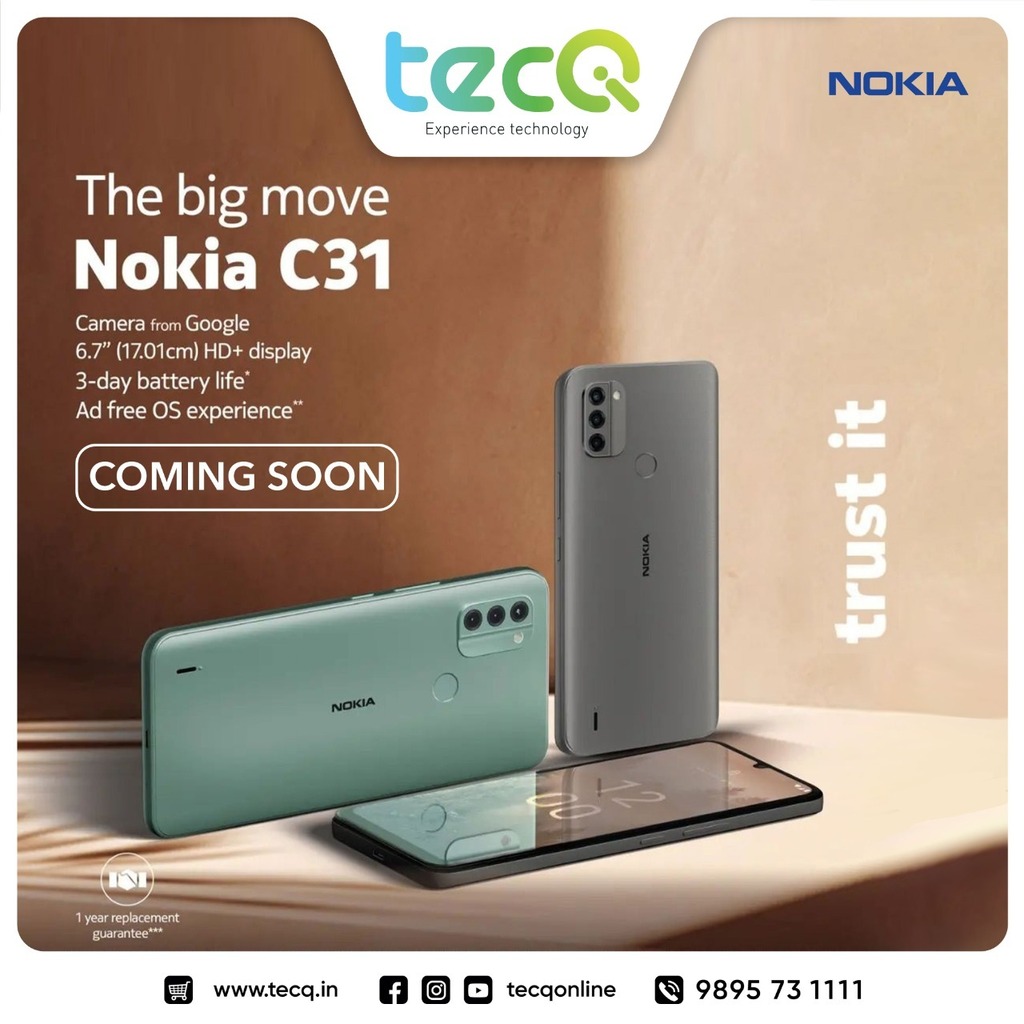 tecQ Online on Twitter: "The all new Nokia C31, with 6.7” HD+ display, triple rear camera from ...