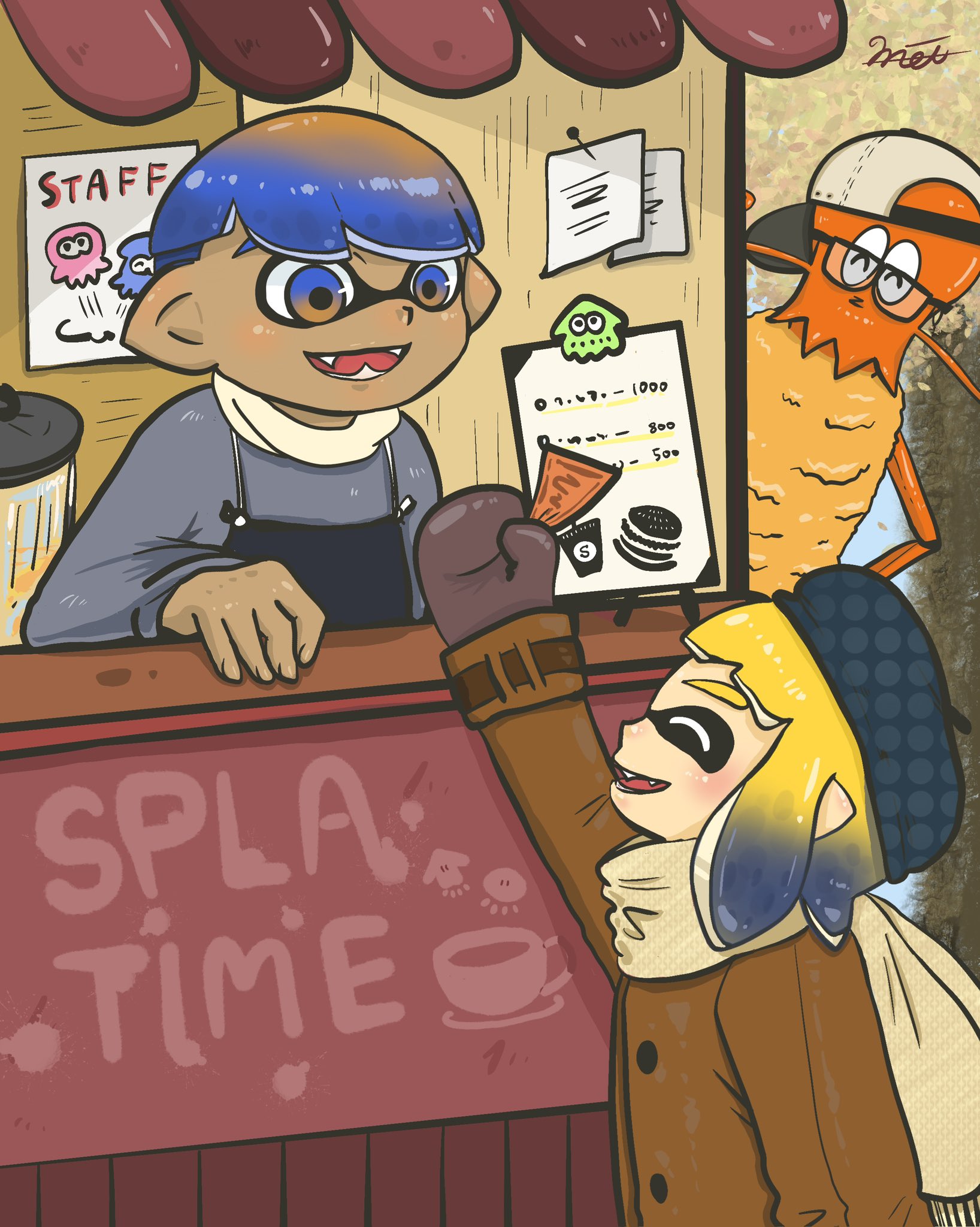 nimo’s WORLD on Twitter: "完成！ロブさんの代わりにキッチンカーのバイトをするイカくんです #cute #冬の創作クラスタフォロー祭り #イラスト #スプラ3 # ...