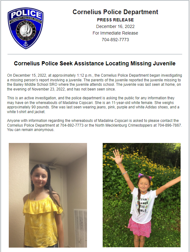 Caroline On Twitter Rt Corneliuspd Press Release Cornelius Police